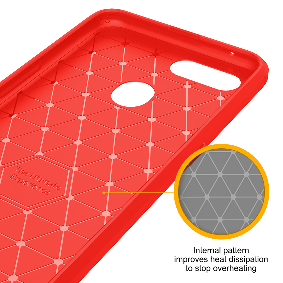Flexi Slim Carbon Fibre Case for Oppo AX7 (Red)